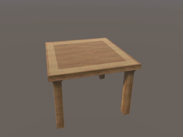 3d wooden table