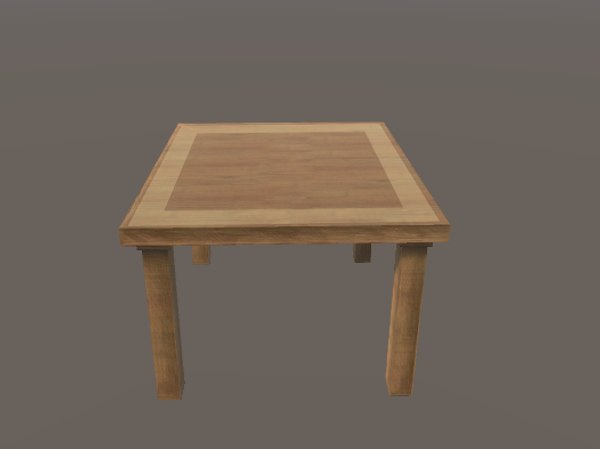 3d wooden table