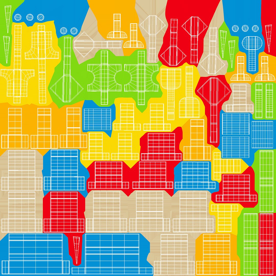 Wooden Constructor Castle Colored 3D Model - TurboSquid 2243527