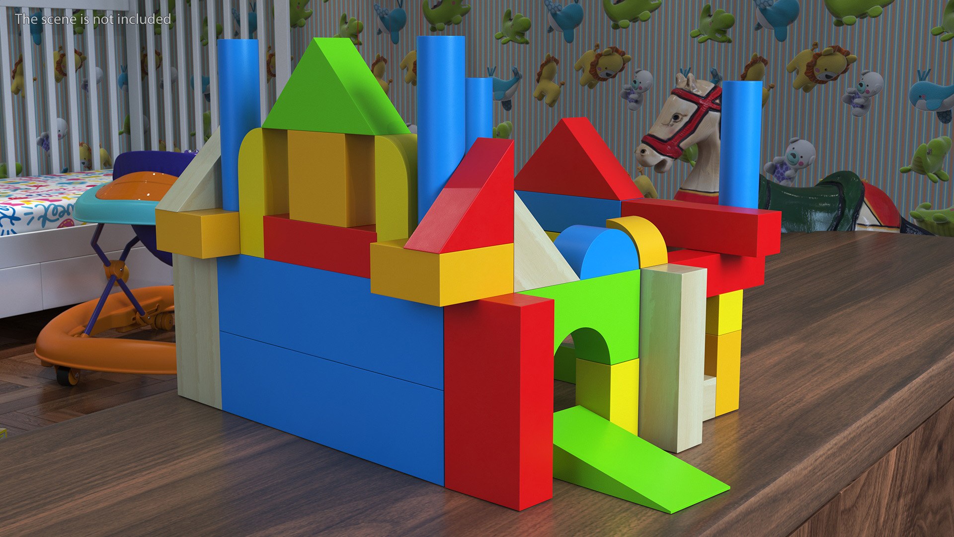 Wooden Constructor Castle Colored 3D Model - TurboSquid 2243527