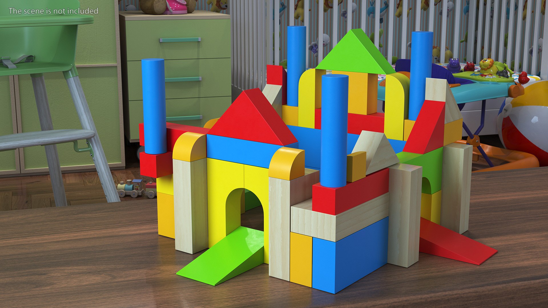 Wooden Constructor Castle Colored 3D Model - TurboSquid 2243527