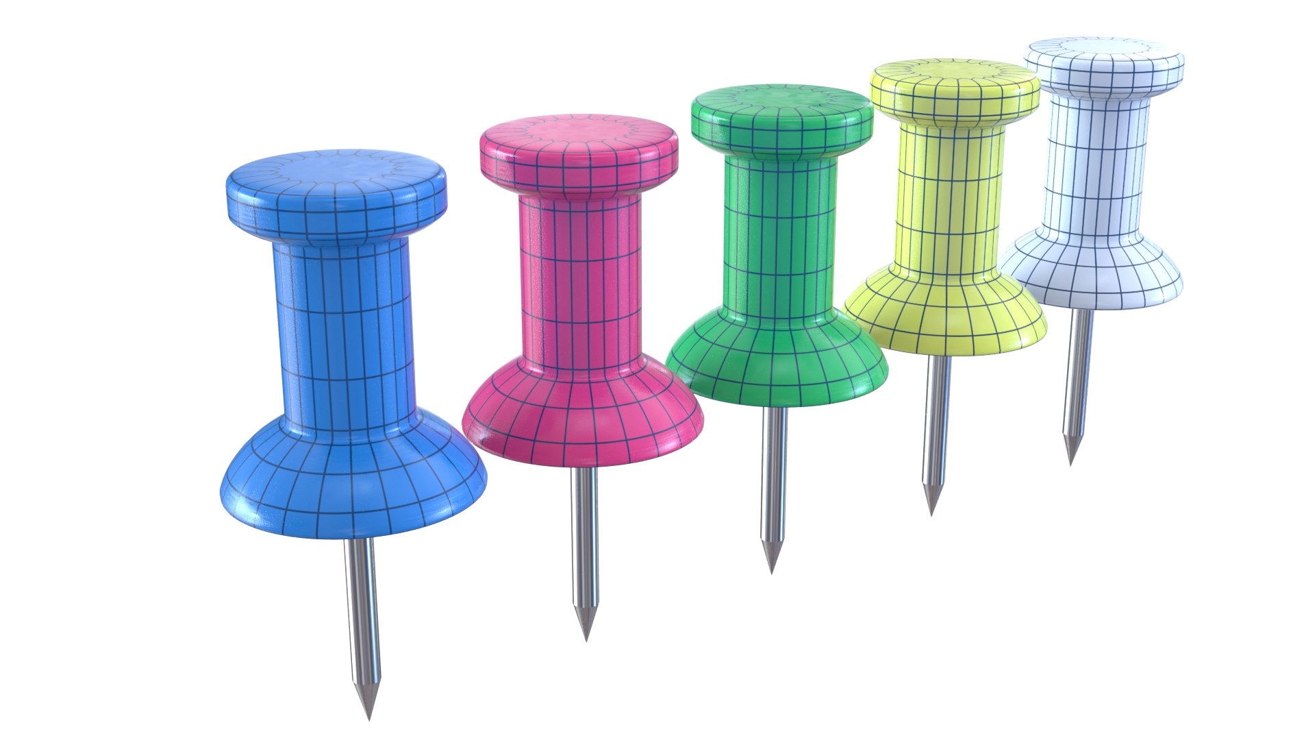 Push Pins 3D model - TurboSquid 1828069