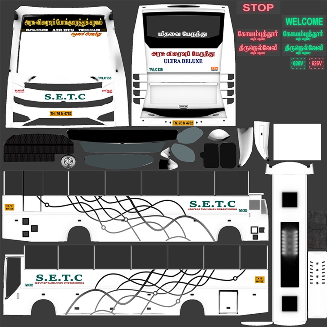 Prakash Vega SETC Tamil Nadu Bus Model 3D Model - TurboSquid 1887438
