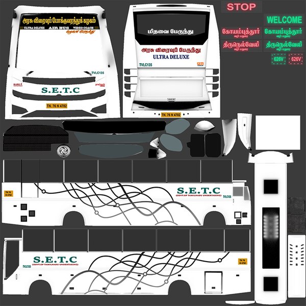 Prakash Vega SETC Tamil Nadu Bus model 3D model - TurboSquid 1887438