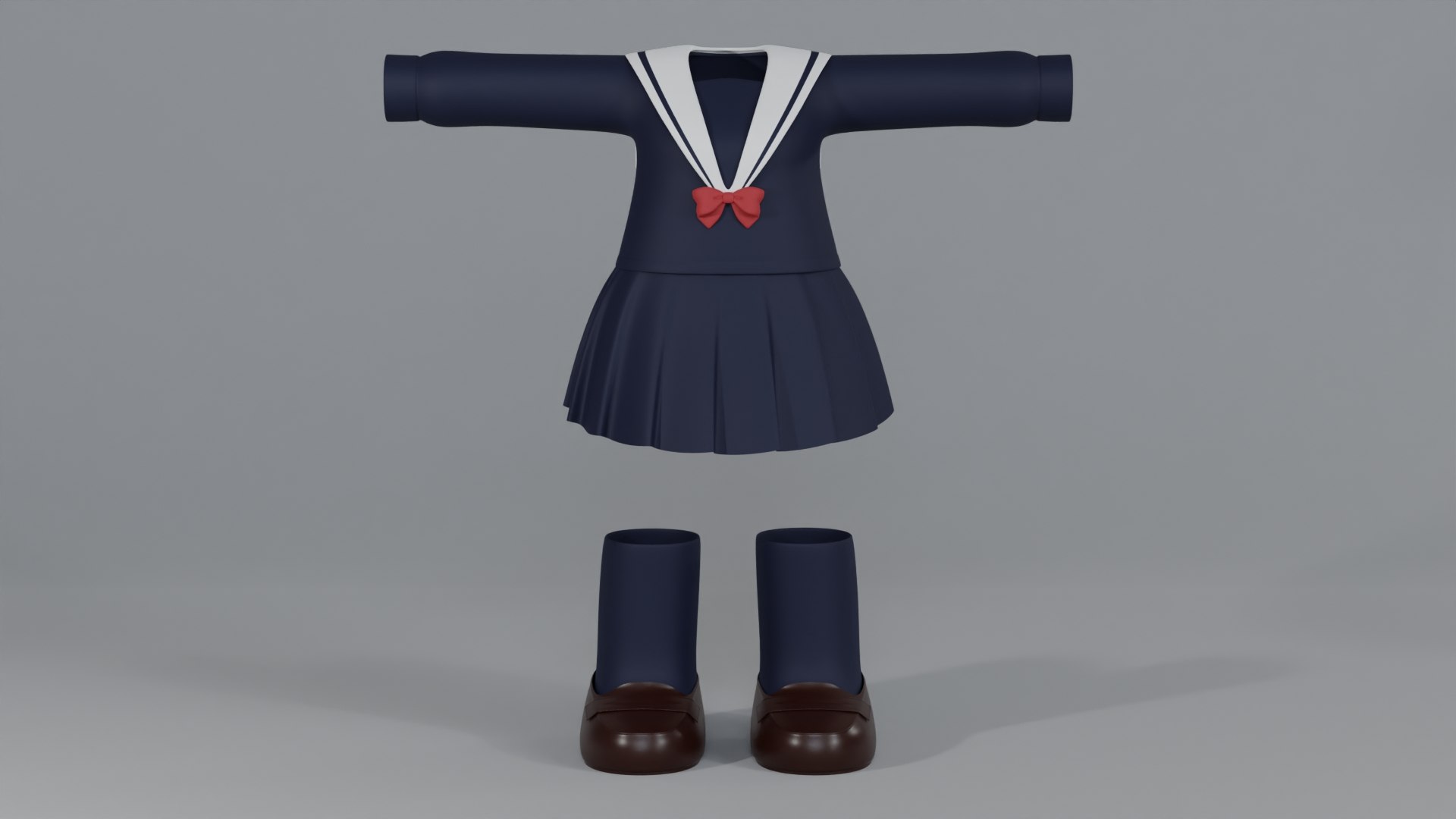 Minimal Chibi School Uniform 04 3D Model - TurboSquid 1981705