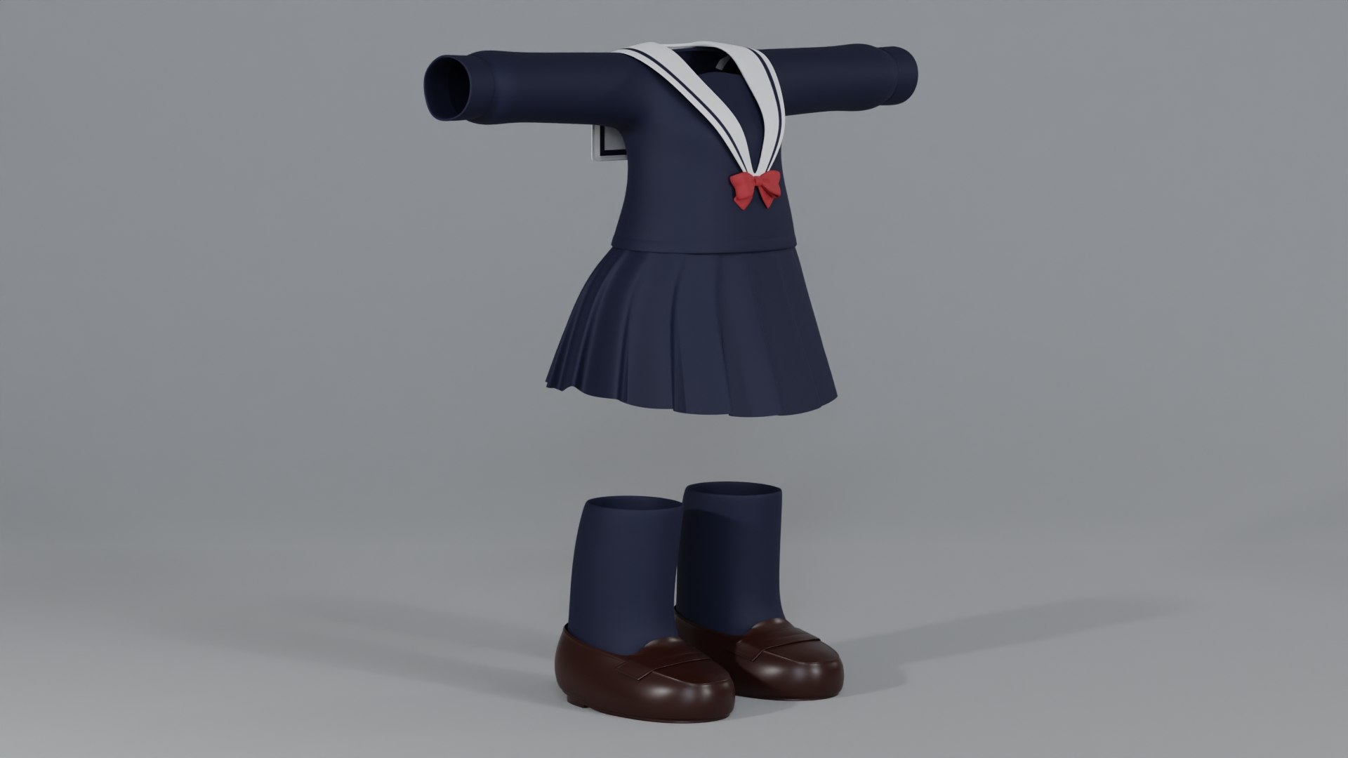 Minimal Chibi School Uniform 04 3D Model - TurboSquid 1981705