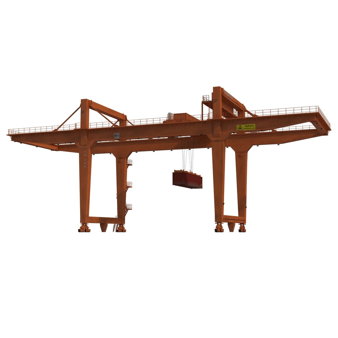 rail mounted gantry container crane c4d