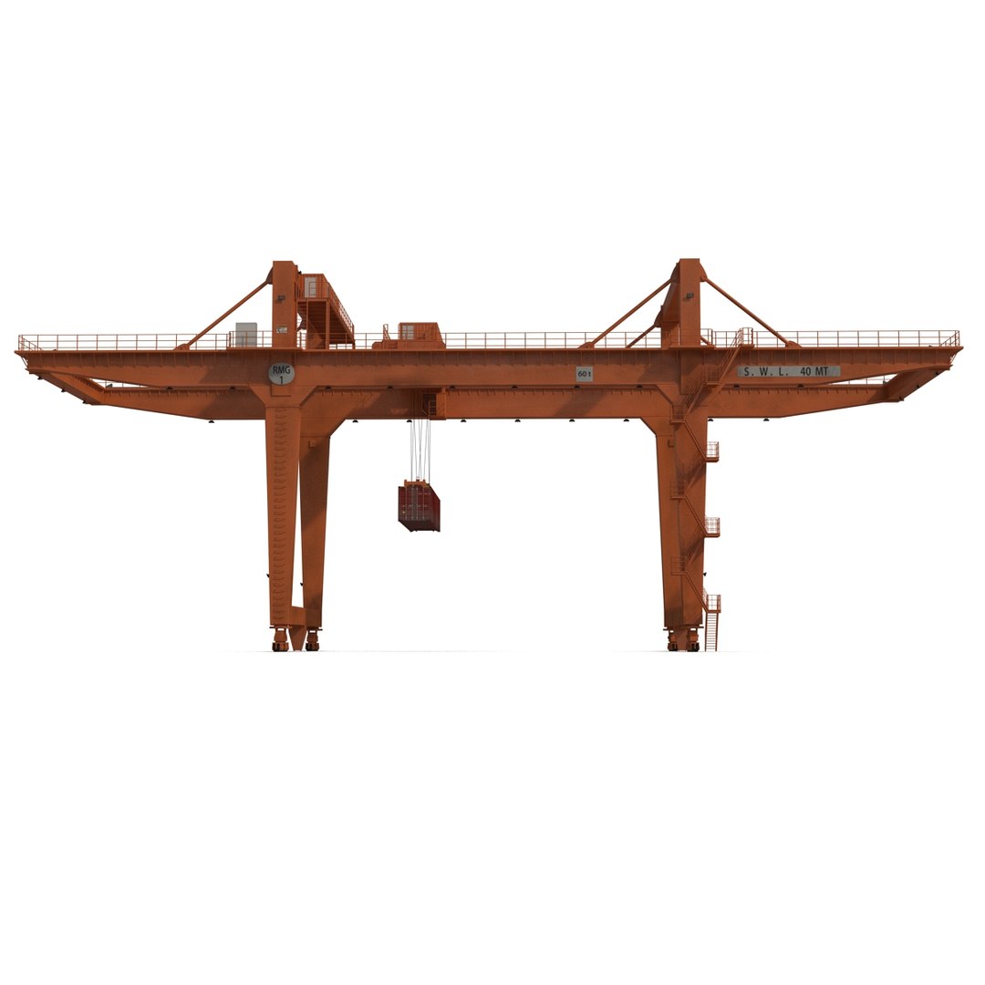 rail mounted gantry container crane c4d