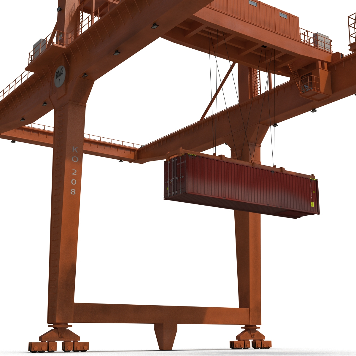 rail mounted gantry container crane c4d