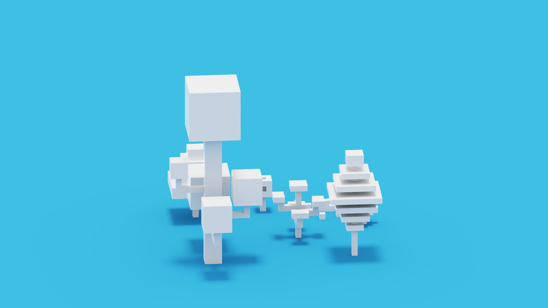 Isometric White Tree Set 3D Model - TurboSquid 1977439