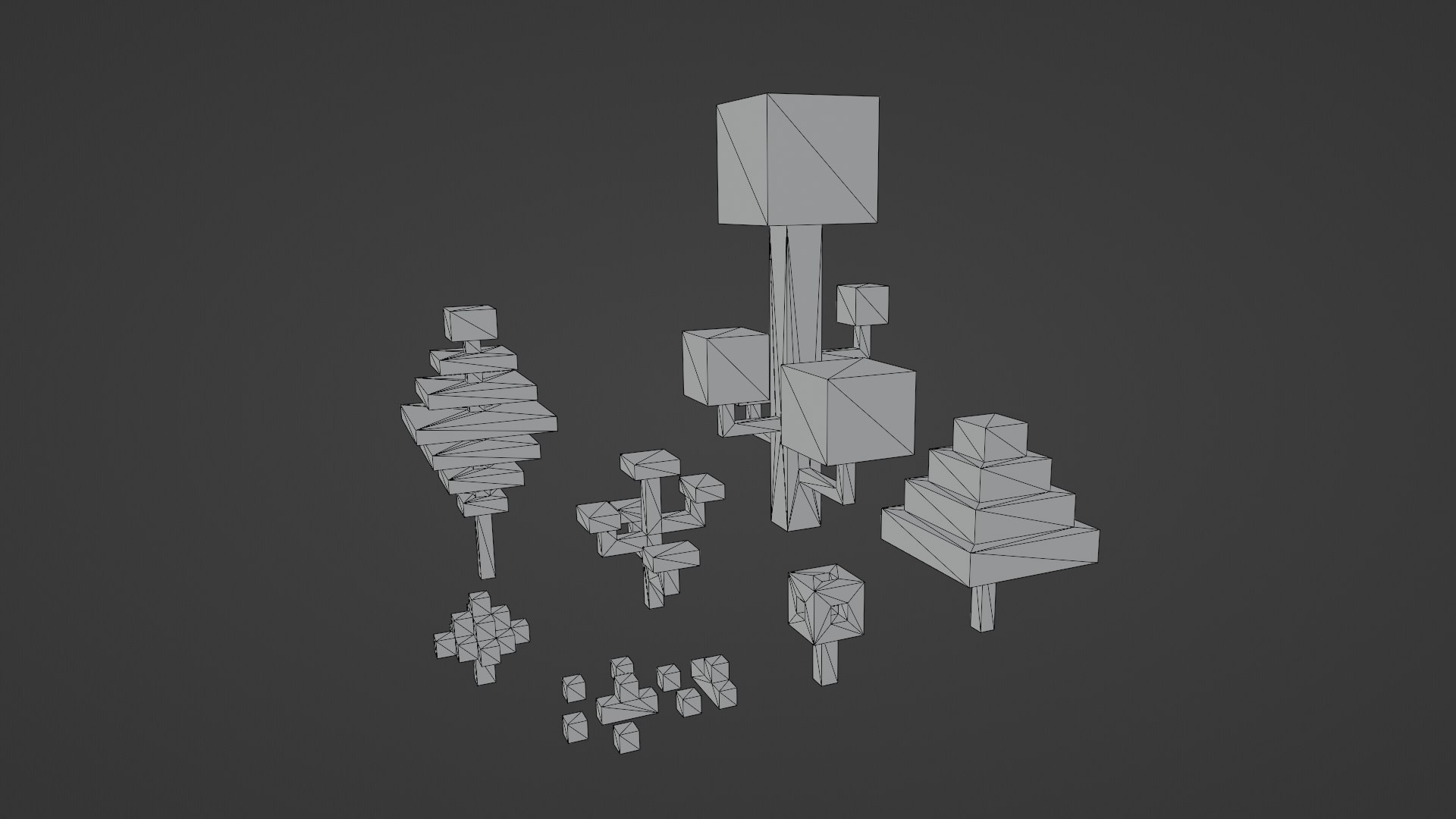 Isometric White Tree Set 3D Model - TurboSquid 1977439