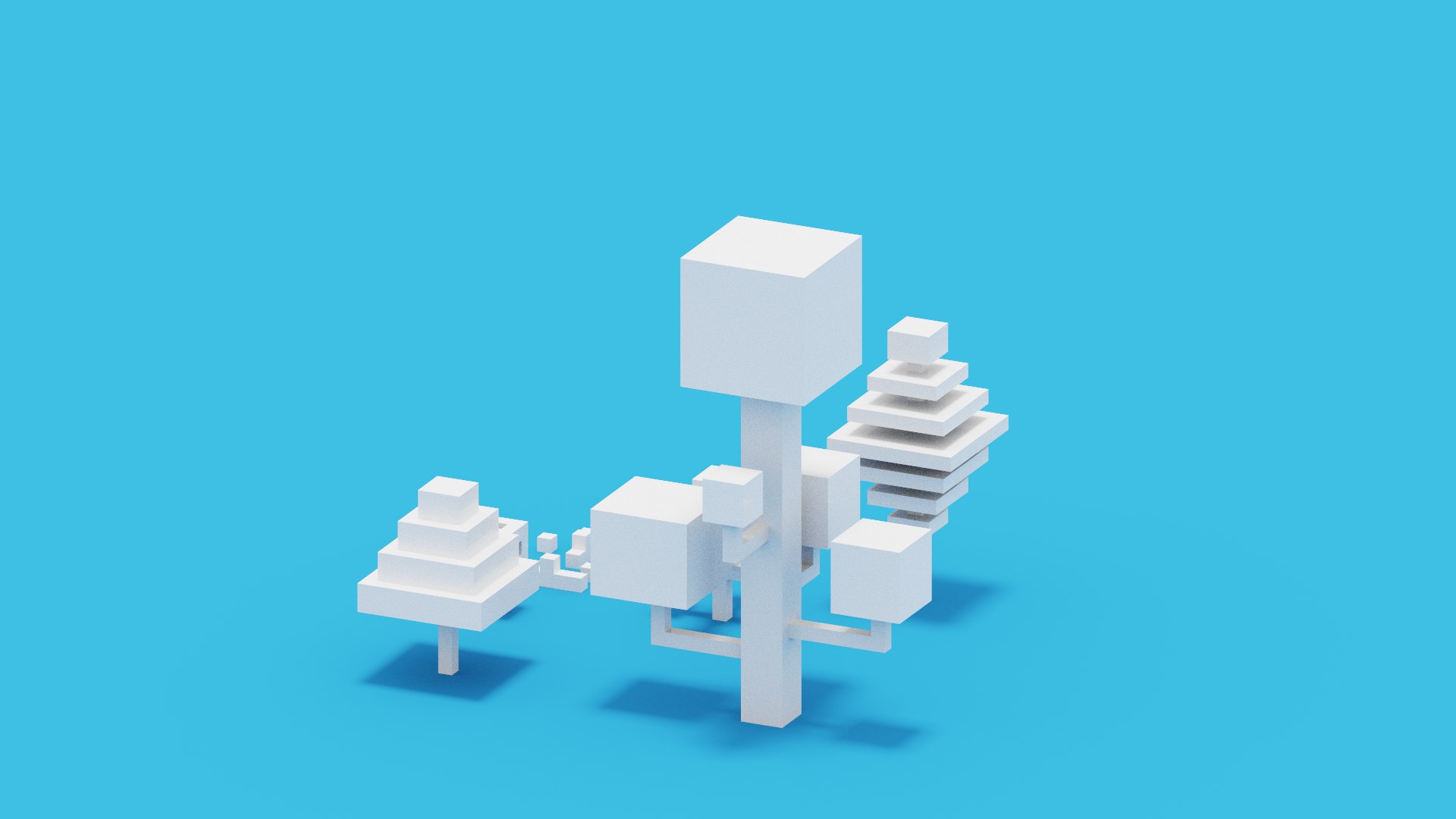 Isometric White Tree Set 3D Model - TurboSquid 1977439