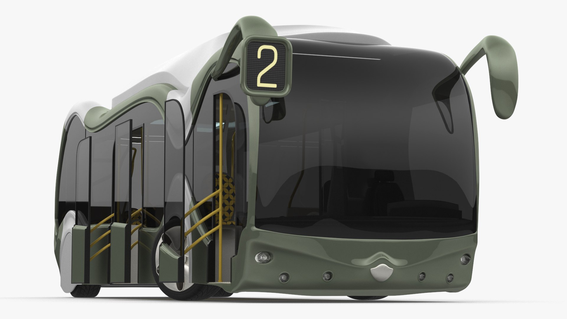 Futuristic Electric Bus Concept Green Rigged For Cinema 4D 3D Model ...