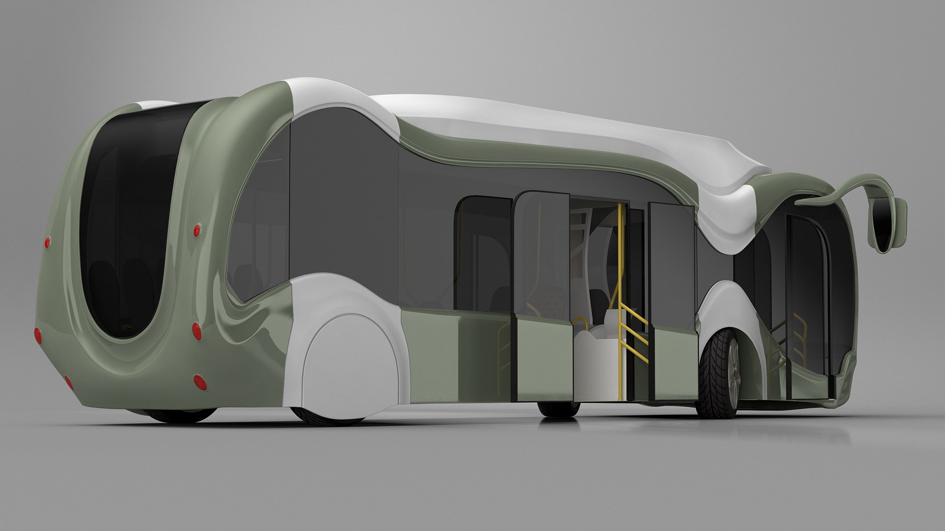 Futuristic Electric Bus Concept Green Rigged For Cinema 4D 3D Model ...