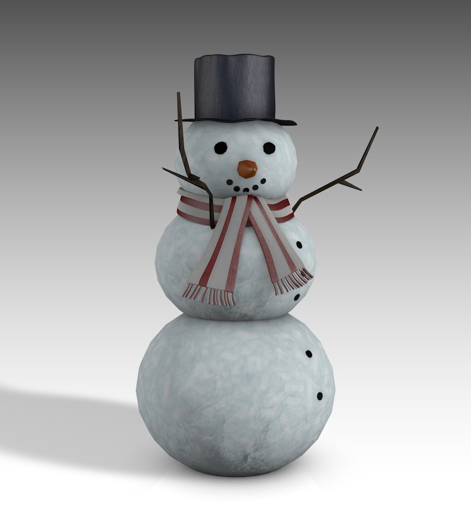 3D Model Snowman Snow Man - TurboSquid 1168841