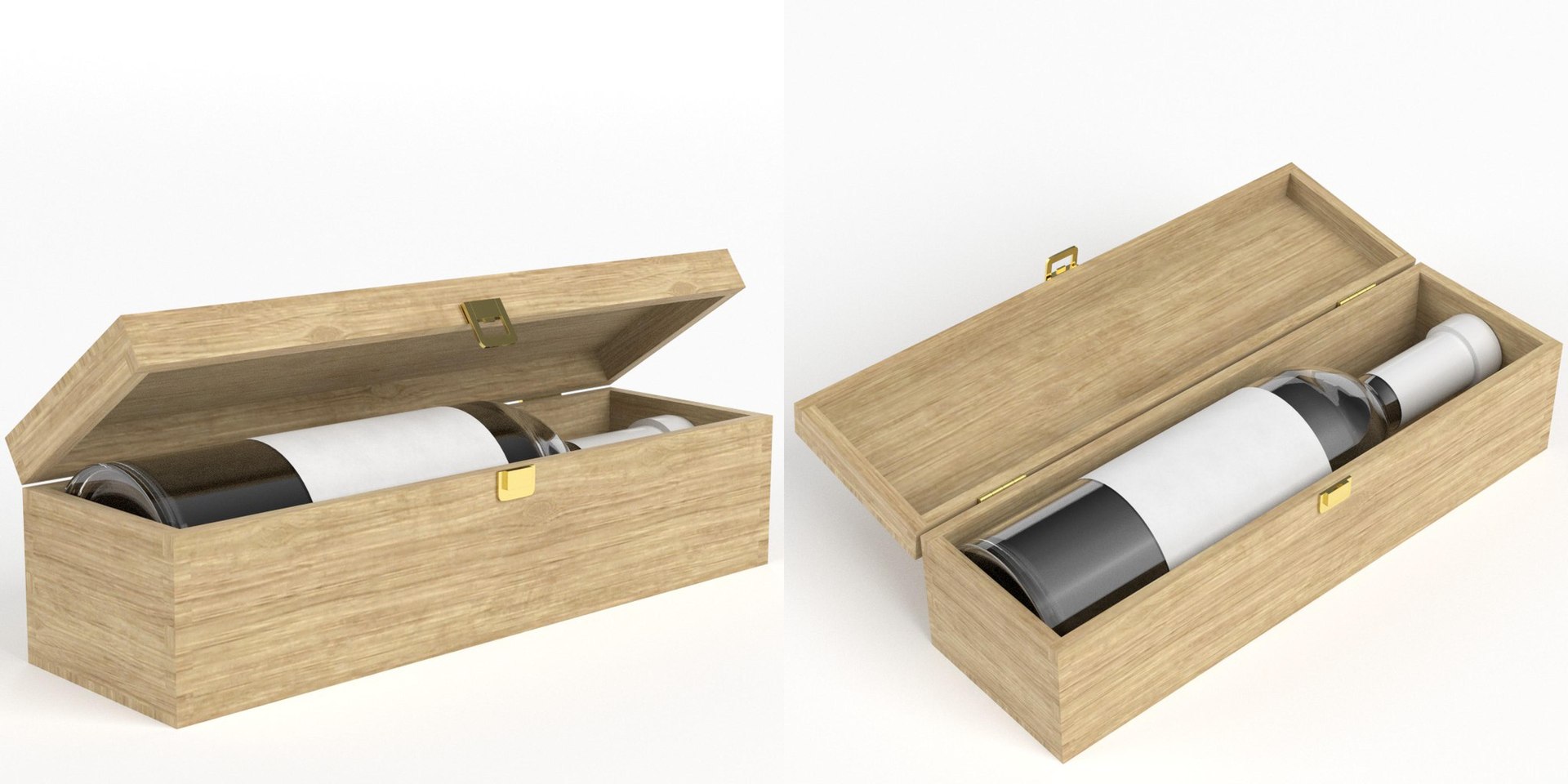 3D wine bottle wooden box - TurboSquid 1590214