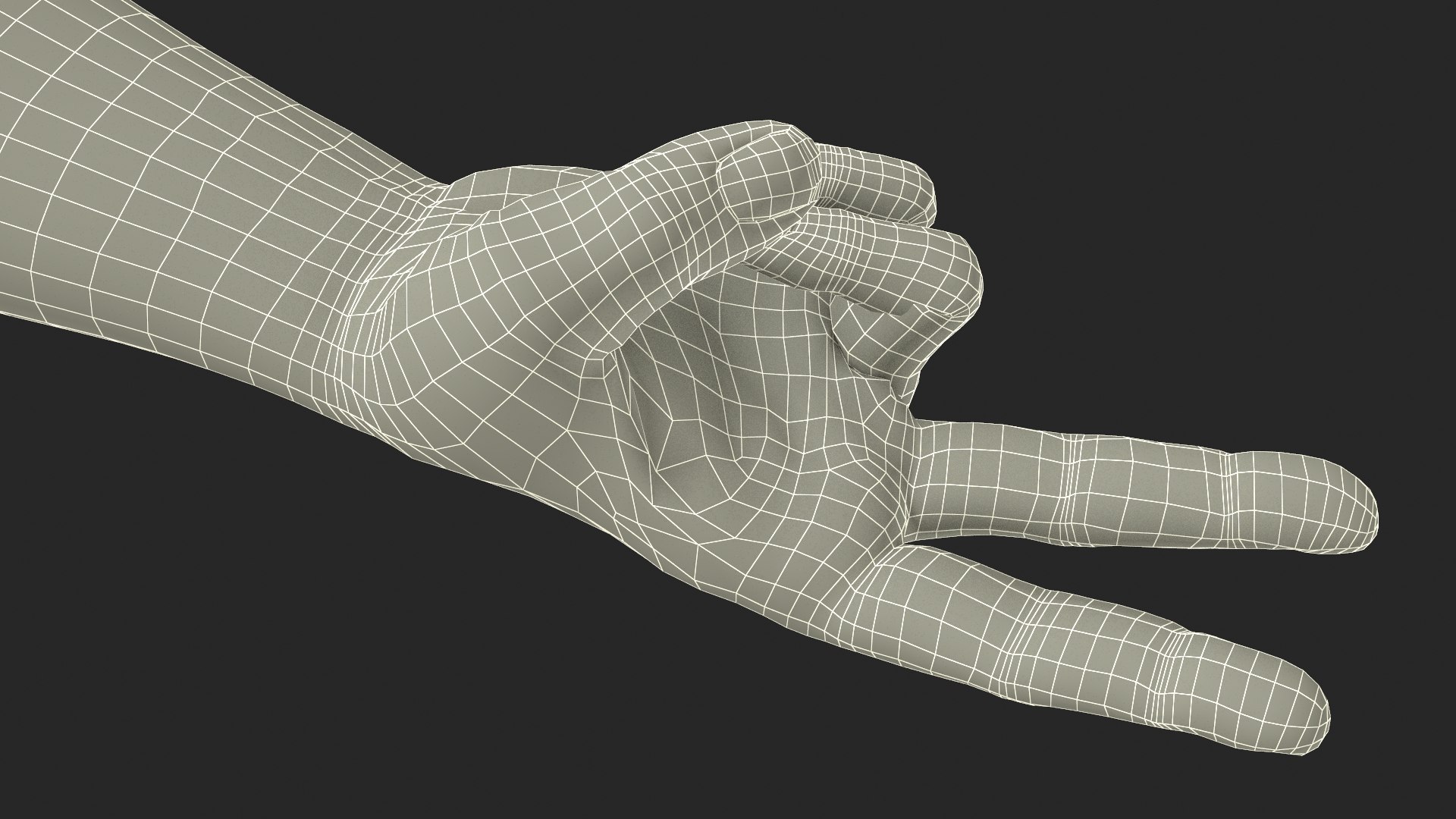 3D model White Man Tanned Victory Sign Pose - TurboSquid 2179976