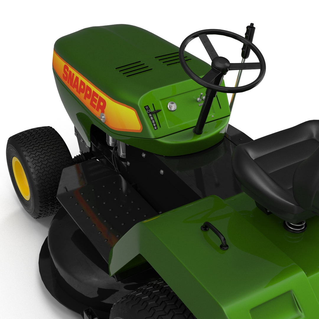 lawn tractor snapper rigged 3d model