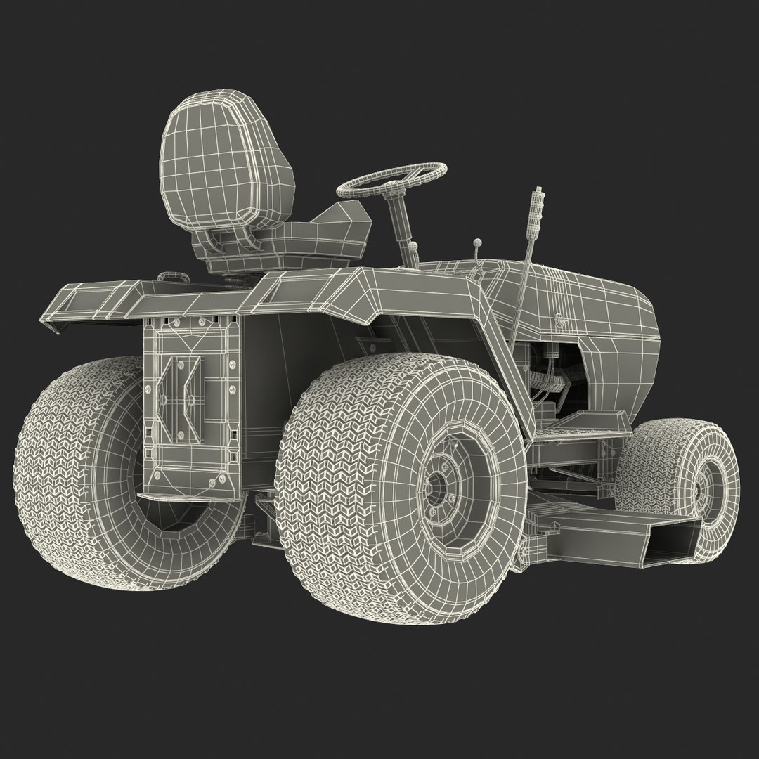 Lawn Tractor Snapper Rigged 3d Model