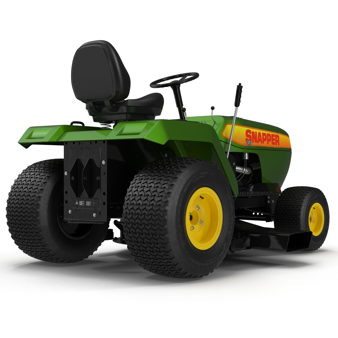 lawn tractor snapper rigged 3d model