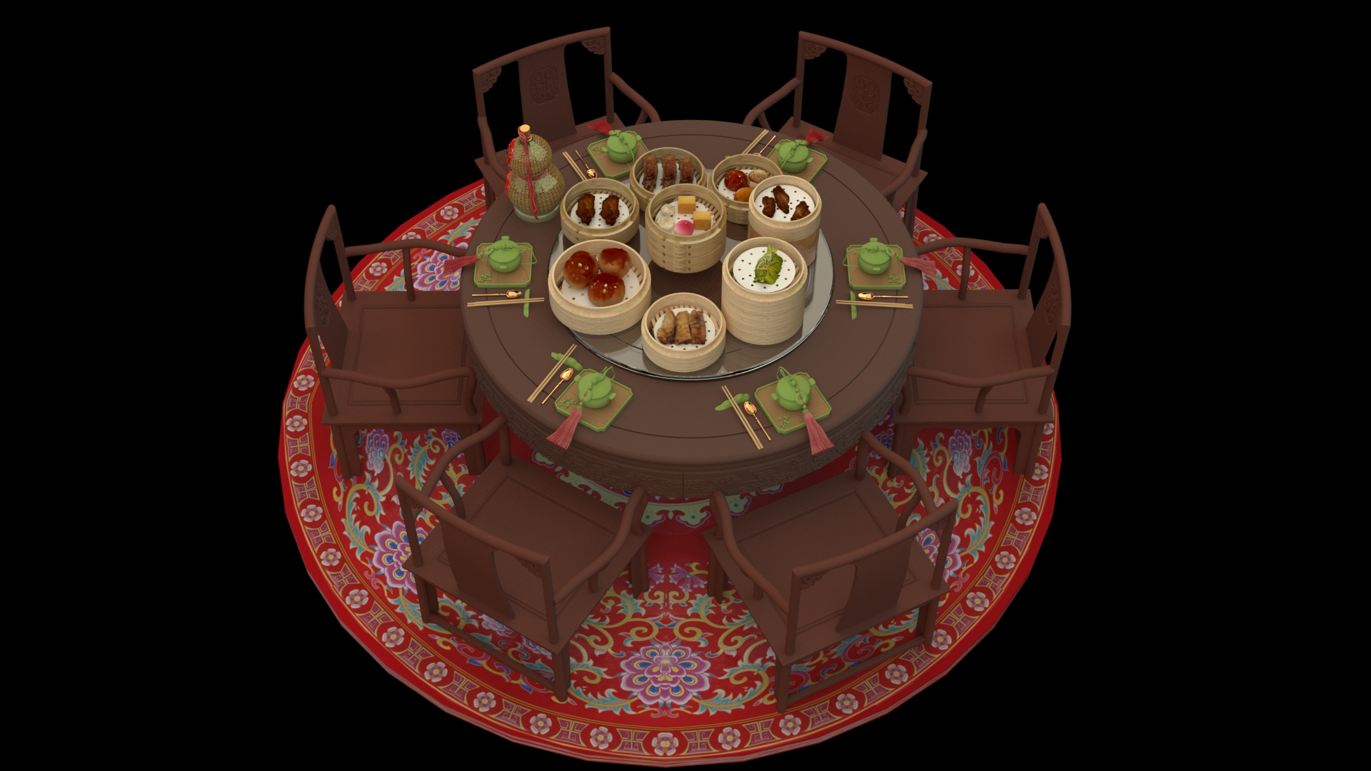3D Chinese Dim Sum Table Model - TurboSquid 2289830