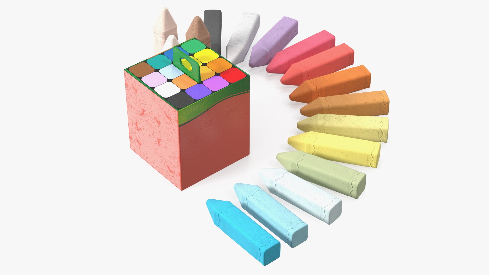 3D Model Colored Sidewalk Chalk - TurboSquid 2155410