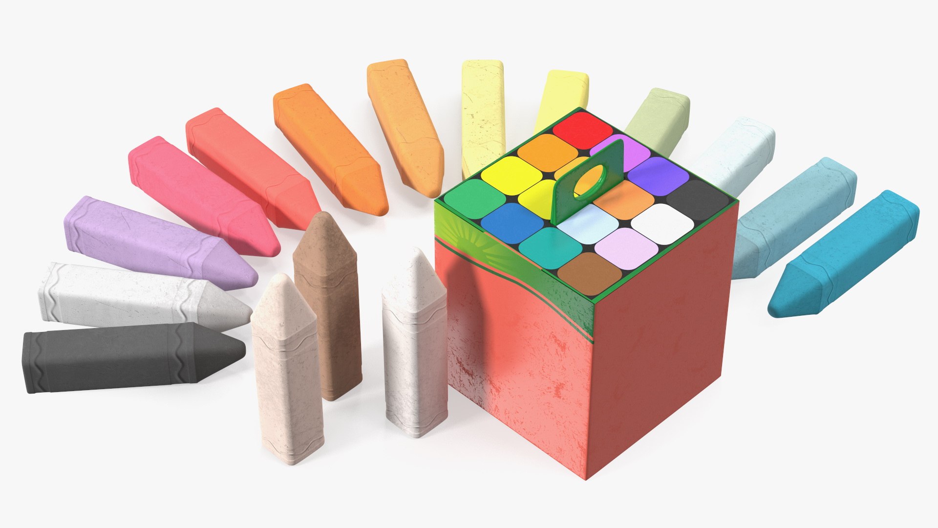 3D Model Colored Sidewalk Chalk - TurboSquid 2155410