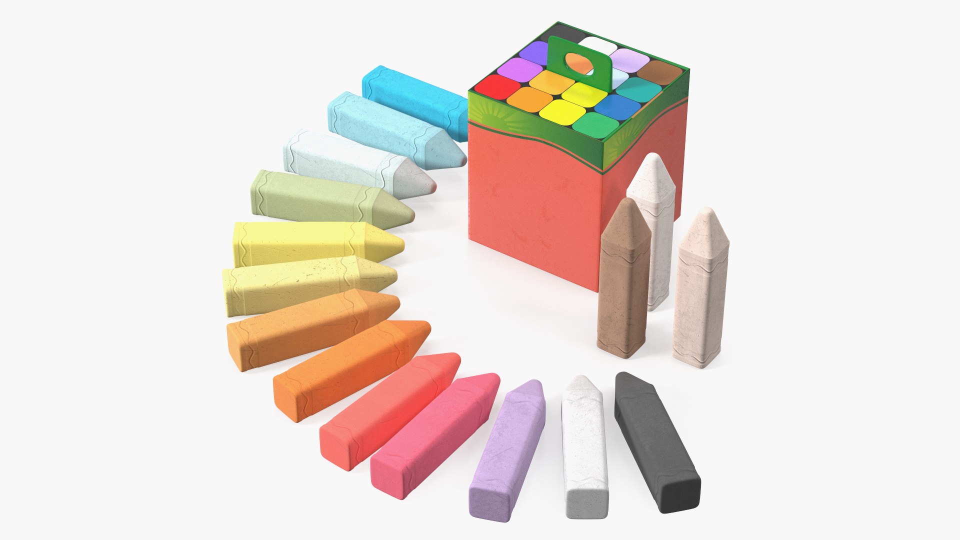 3D model Colored Sidewalk Chalk - TurboSquid 2155410