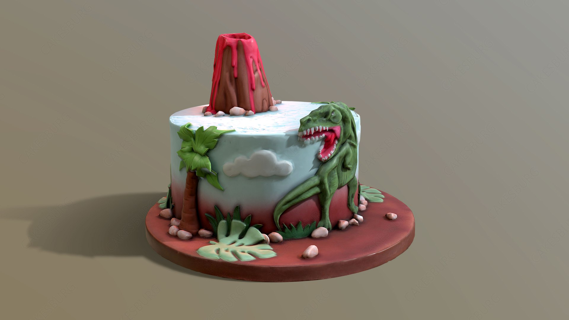 3D T-Rex Dinosaur Volcano Cake - TurboSquid 1888911