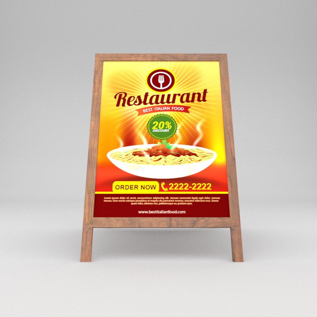 3D Restaurant Board - TurboSquid 1166535