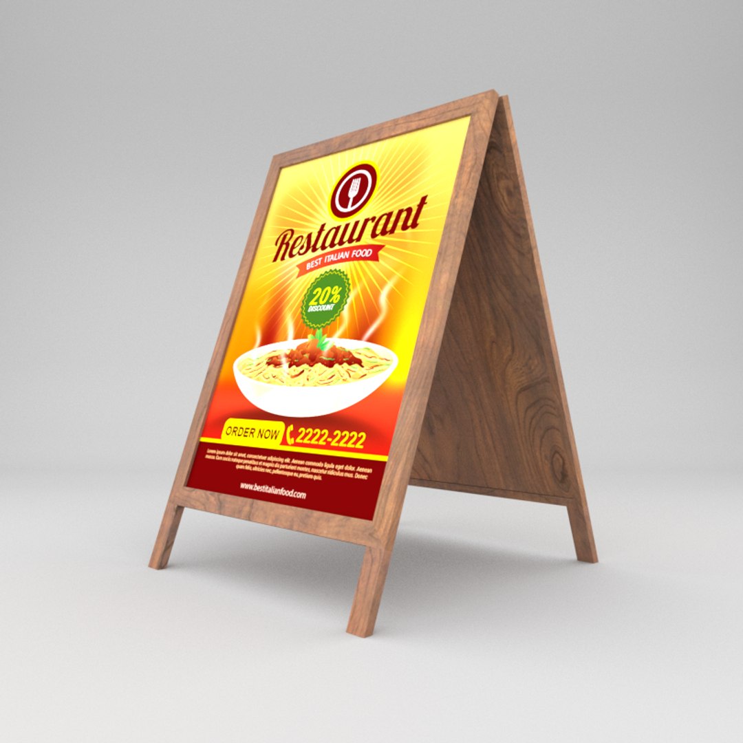 3D Restaurant Board - TurboSquid 1166535