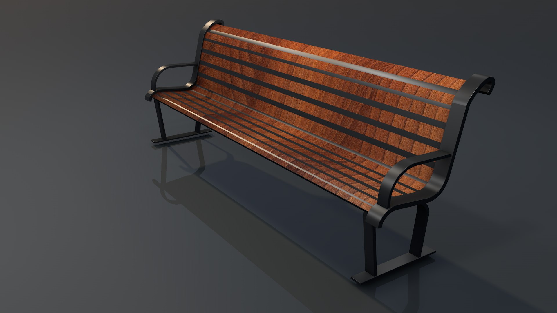 3D Street Bench Model - TurboSquid 2421898