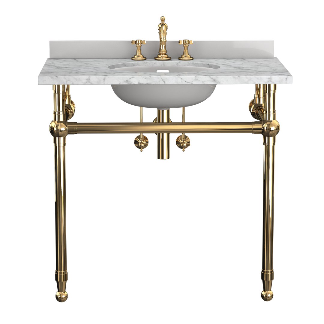 GRAMERCY SINGLE METAL WASHSTAND WITH BACKSPLASH 3D Model - TurboSquid ...