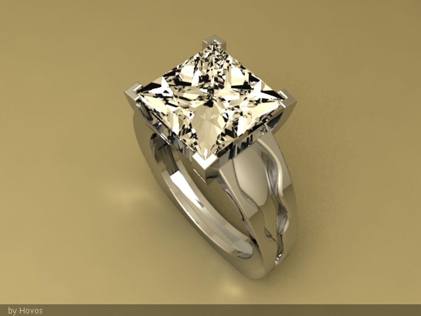 3d gold ring