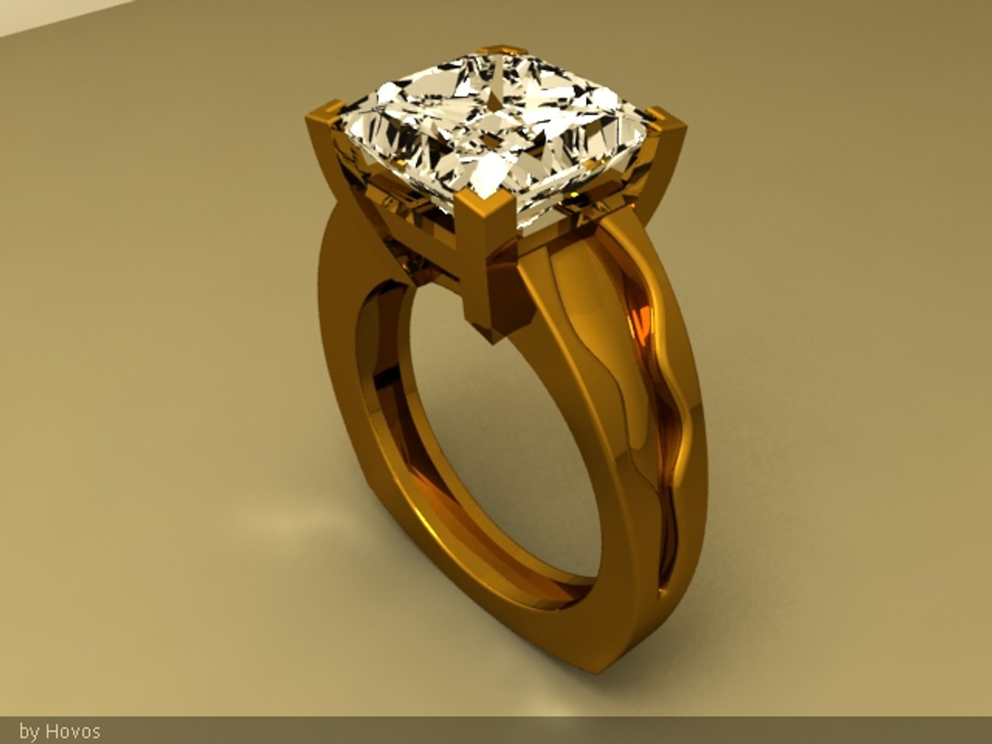 3d gold ring