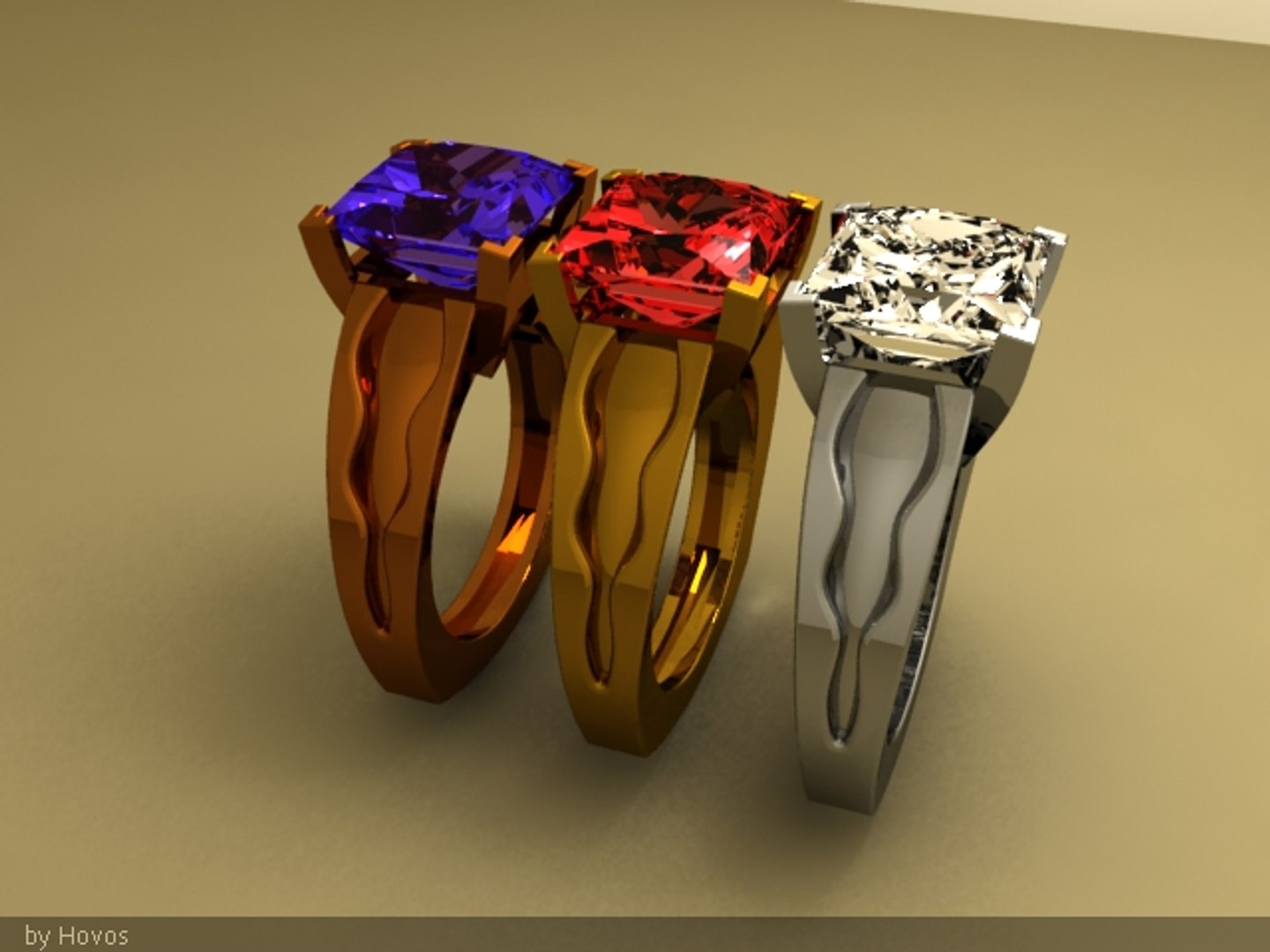 3d gold ring