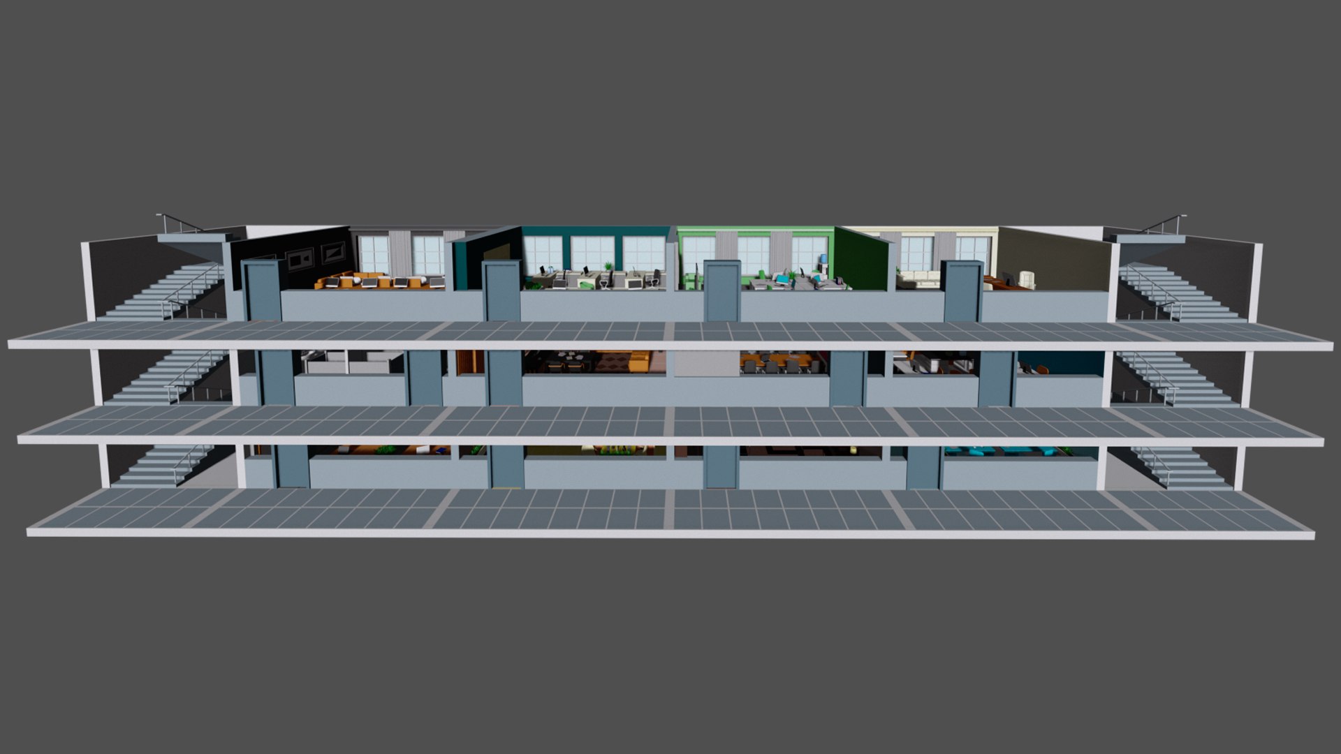 3D Low Poly Office Rooms - TurboSquid 2125817