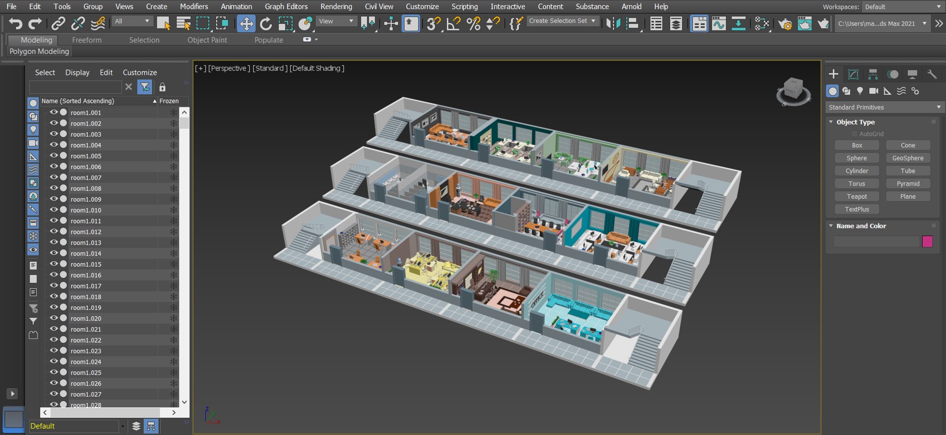 3D Low Poly Office Rooms - TurboSquid 2125817