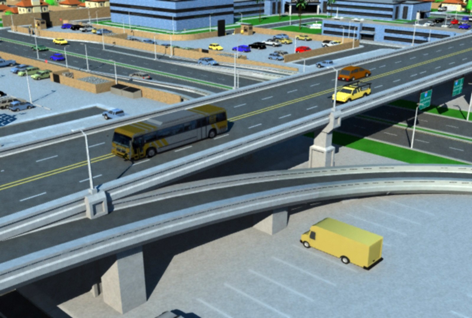 3d city interchange