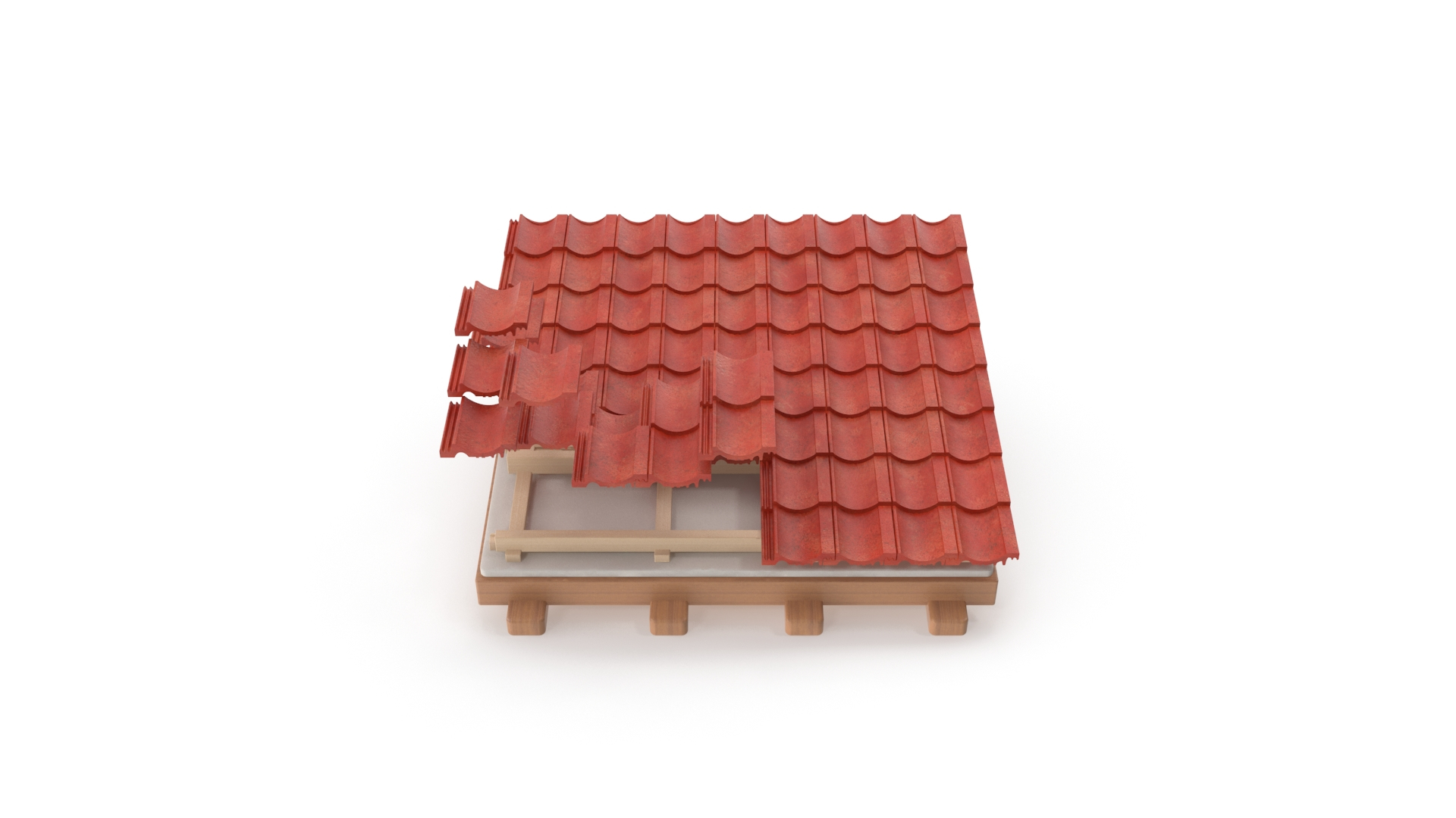 3D Model House Roof Structure - TurboSquid 2031754