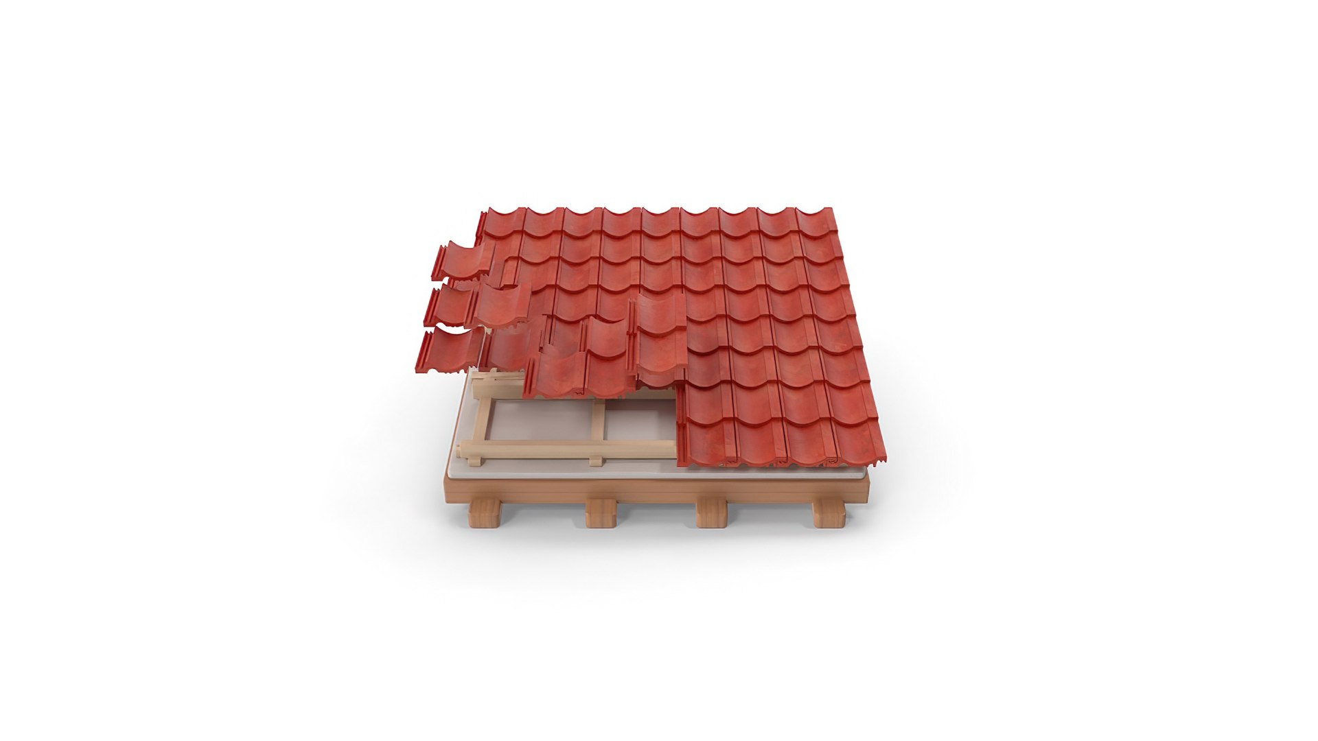 3D Model House Roof Structure - TurboSquid 2031754