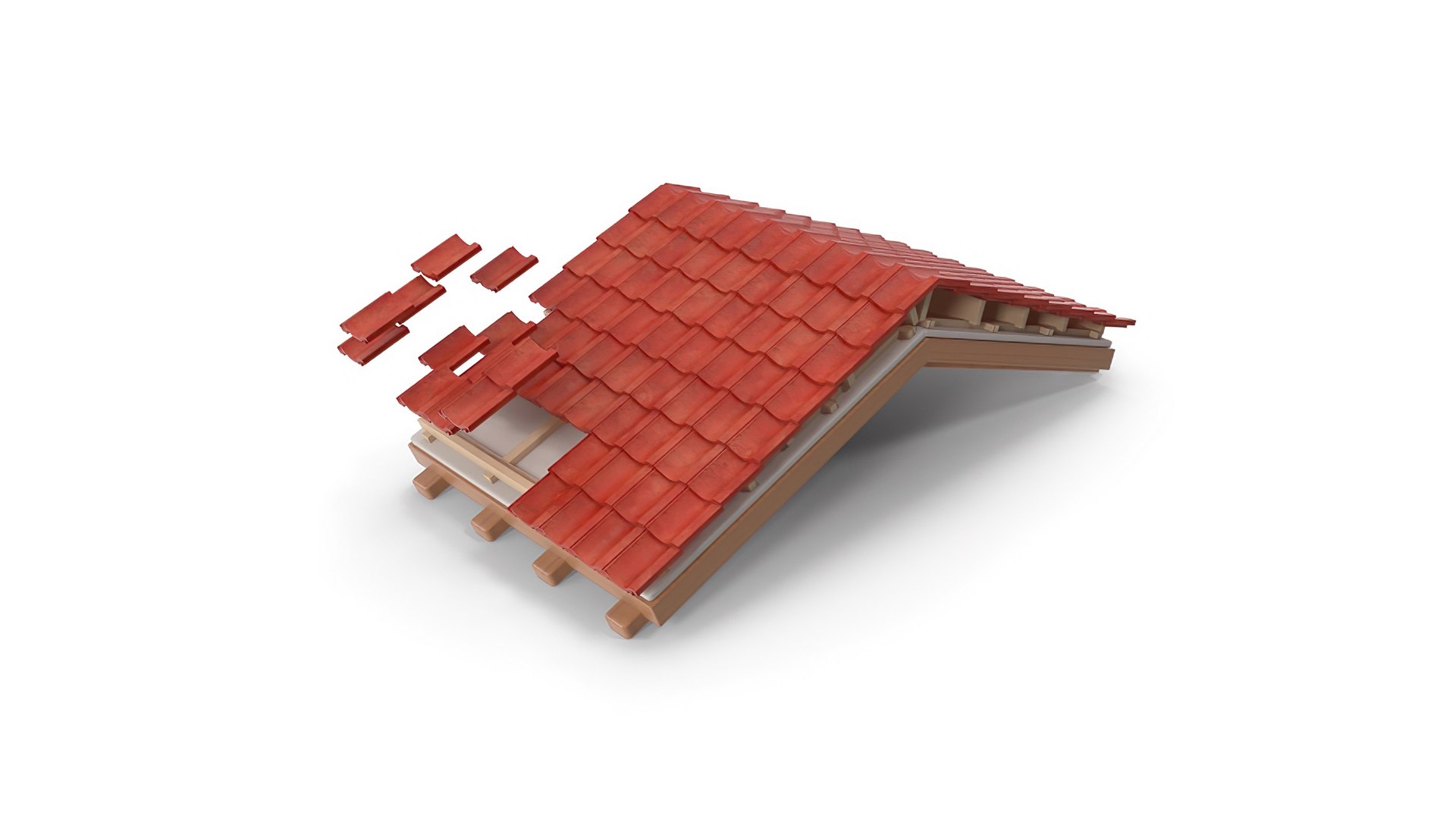 3D Model House Roof Structure - TurboSquid 2031754