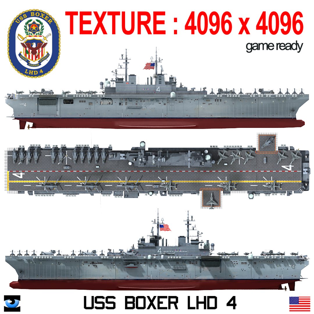 Uss Boxer 3d Model