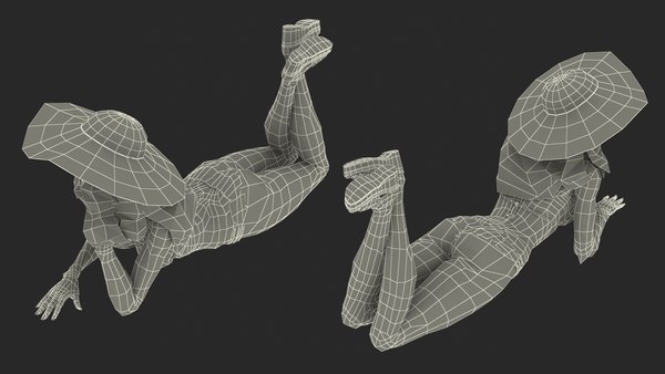 3D bikini girl lying pose model - TurboSquid 1500036