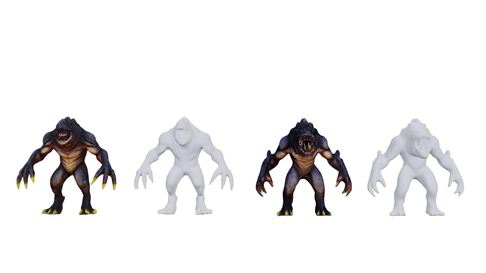 3D Two Monsters Low-poly 3D Model - TurboSquid 2209505