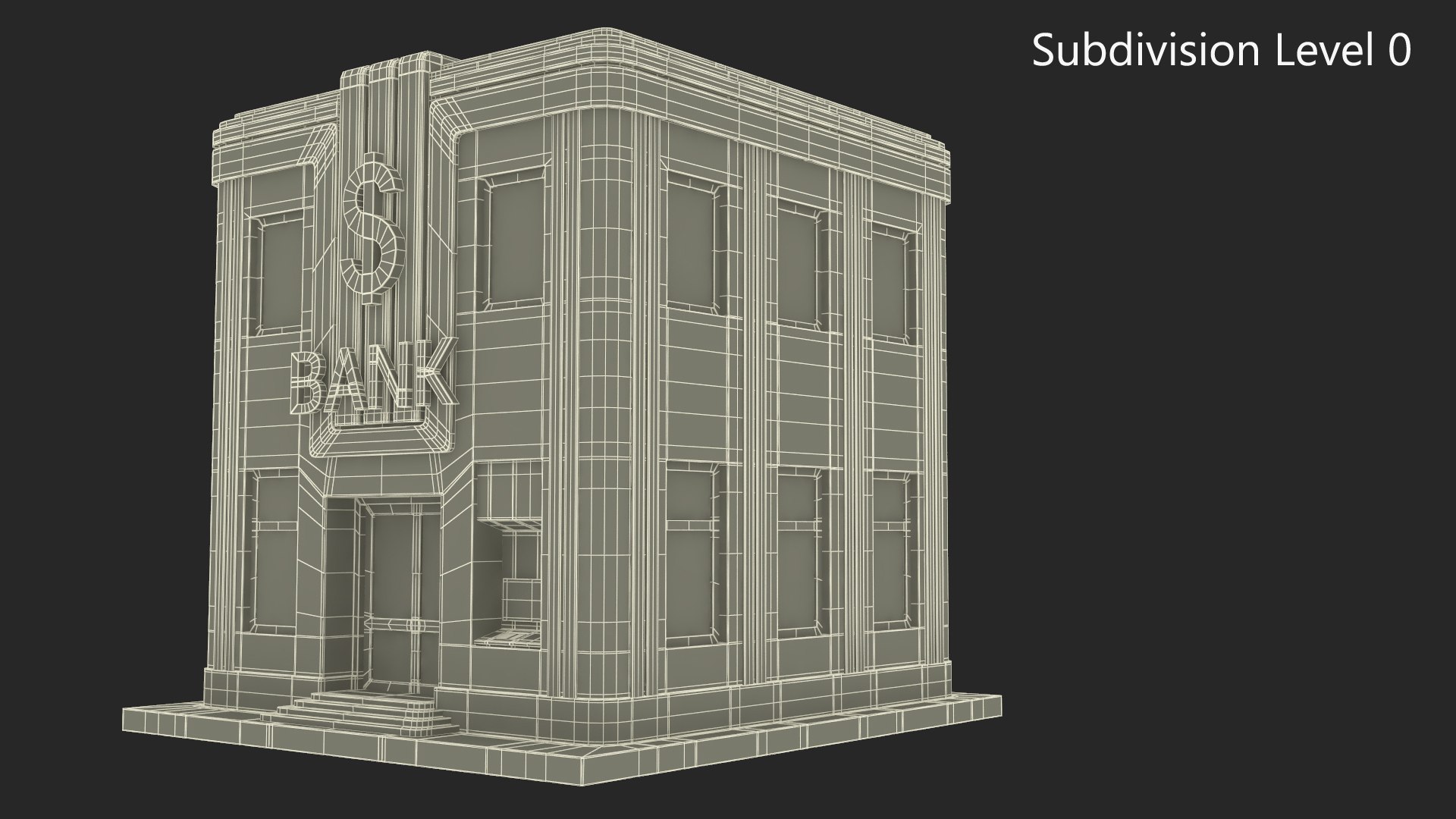 Cartoon Bank Building Red model - TurboSquid 1948149