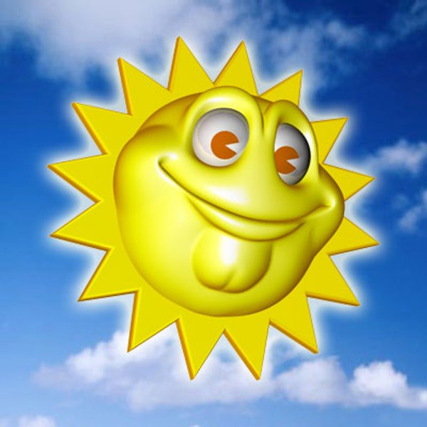 cartoon sun 3d model