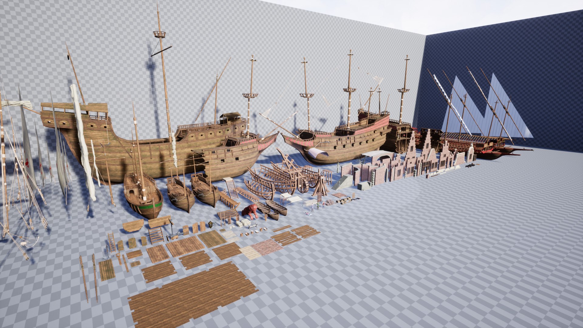 3D Medieval Harbor UE4 - TurboSquid 1866088