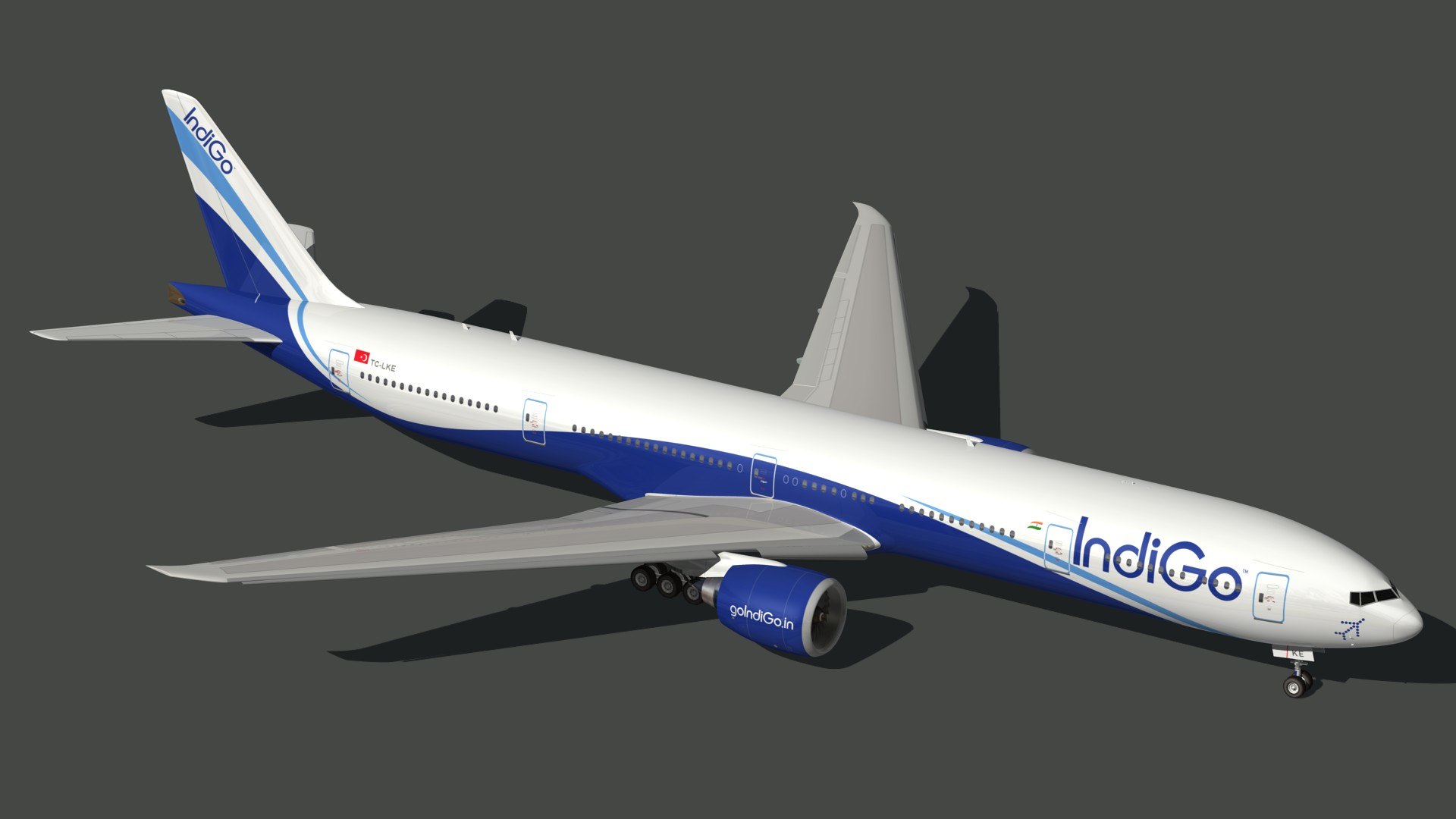 3D Boeing 777 300ER IndiGo Model - TurboSquid 2106035