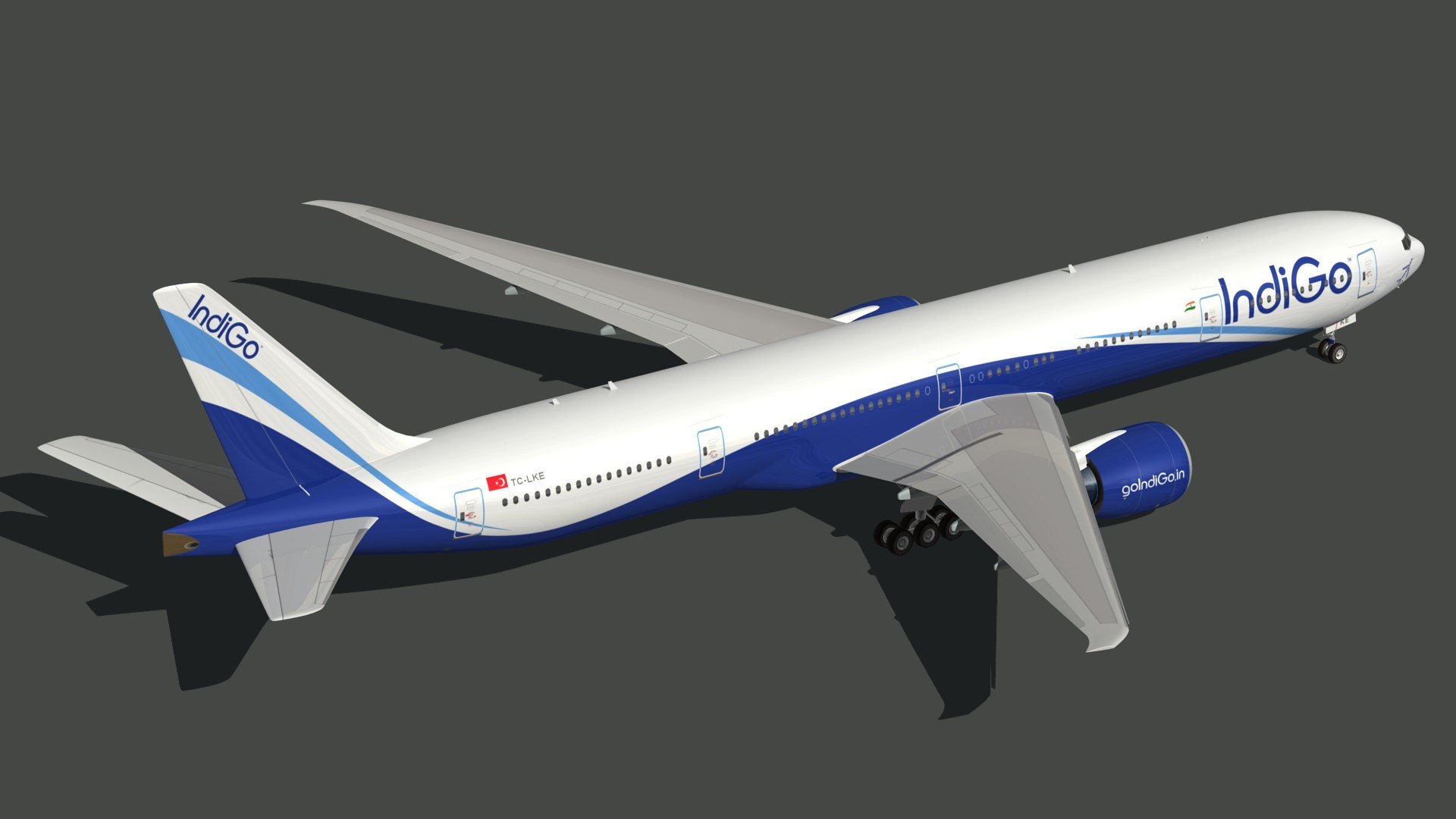 3D Boeing 777 300ER IndiGo Model - TurboSquid 2106035